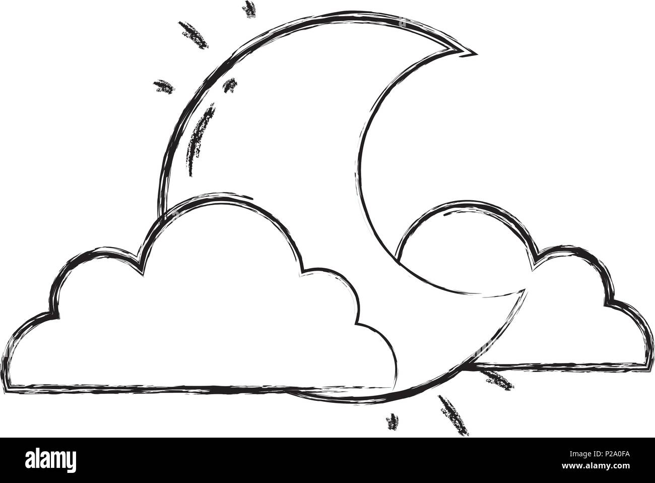 grunge moon space sky with clouds design Stock Vector Image & Art - Alamy