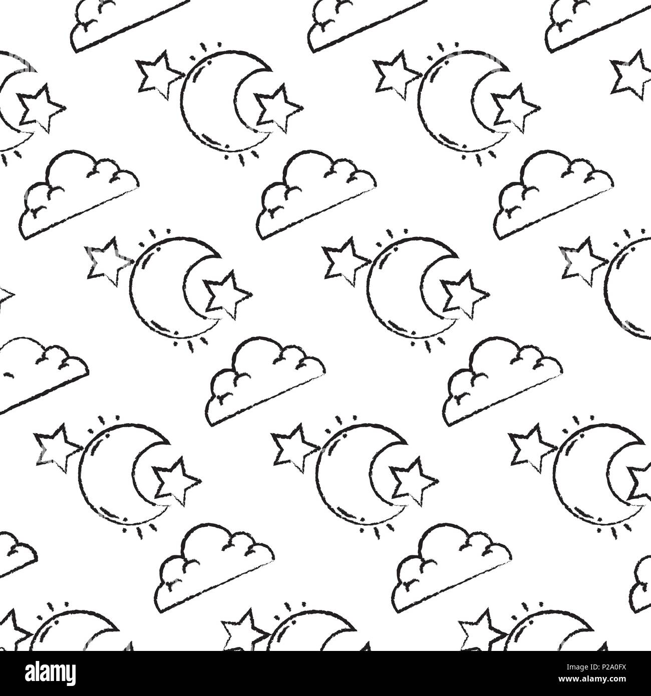 grunge moon sky with stars and cloud background Stock Vector Image ...