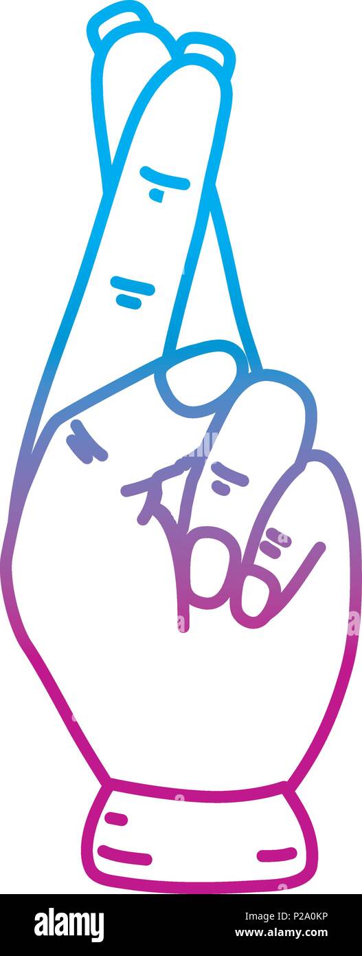 degraded line good luck hand symbol gesture Stock Vector Image & Art ...