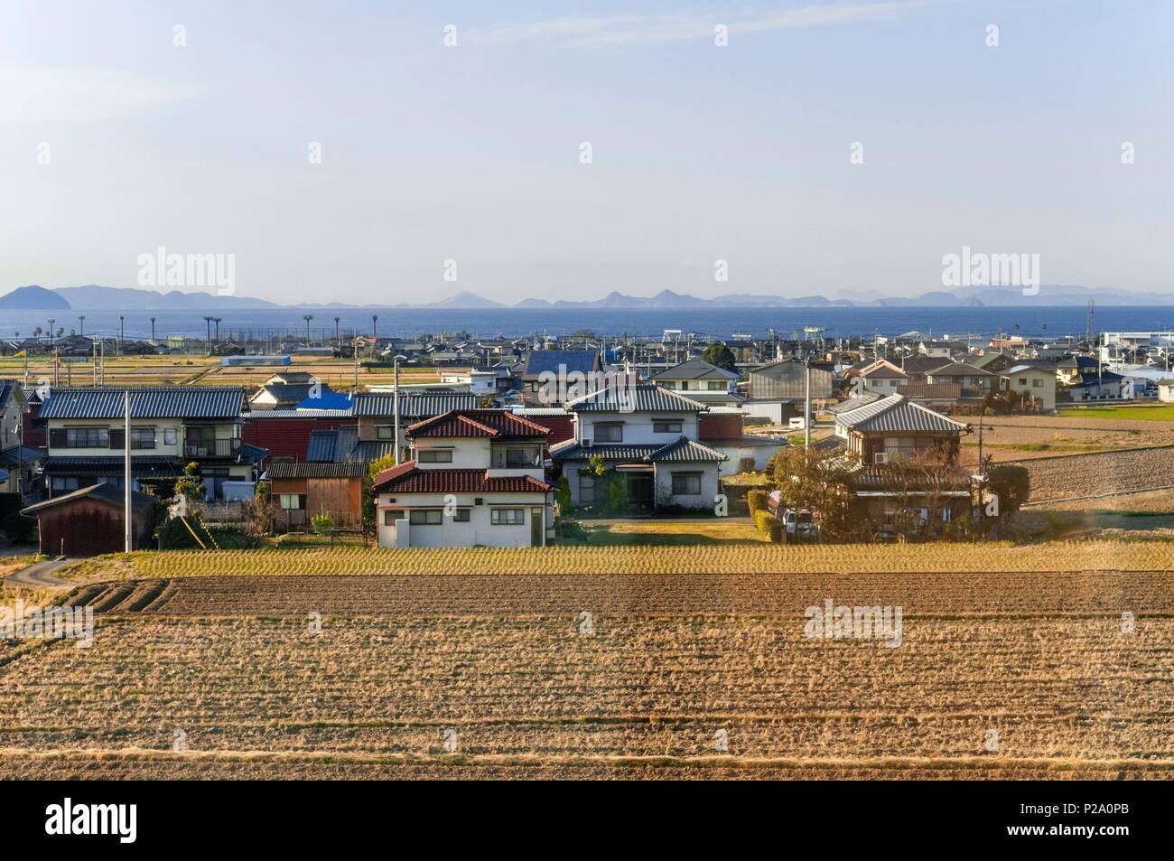 Japan, Shikoku island, train to Yawatahama, Ehime prefecture Stock ...