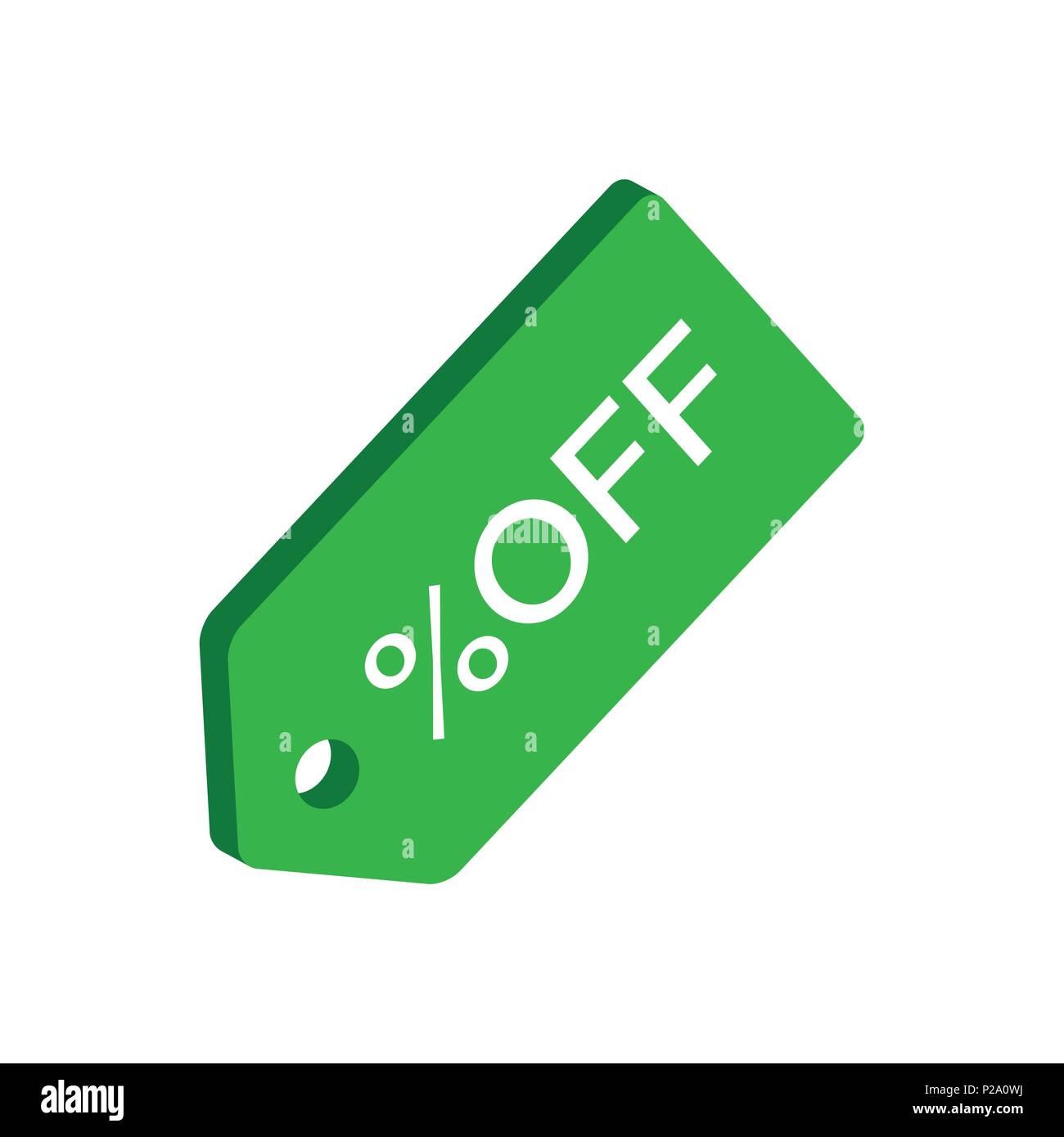 Discount tag symbol. Flat Isometric Icon or Logo. 3D Style Pictogram ...