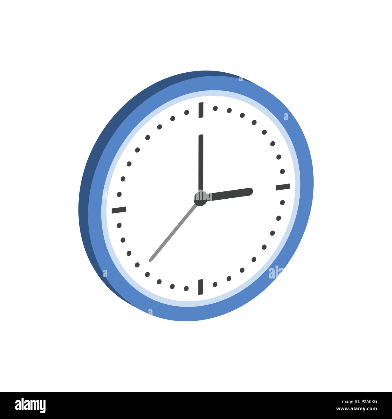 Clock symbol. Flat Isometric Icon or Logo. 3D Style Pictogram for Web Design, UI, Mobile App ...