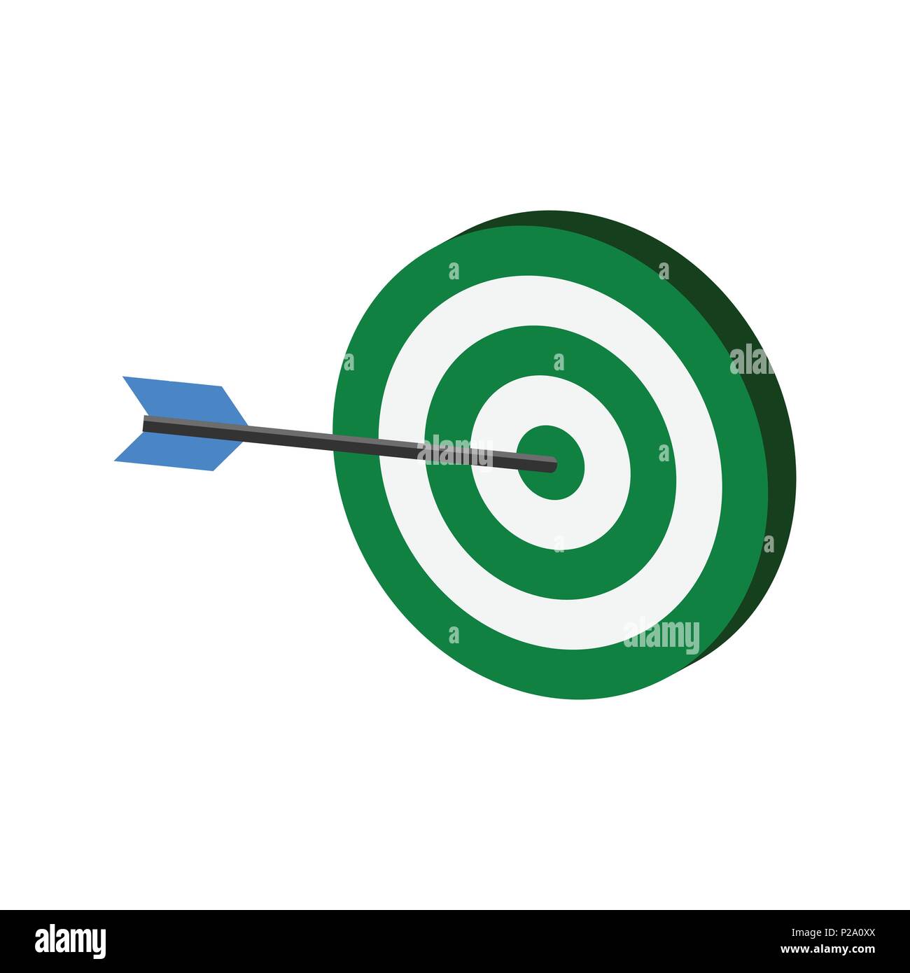 Arrow hitting target symbol. Flat Isometric Icon or Logo. 3D Style ...