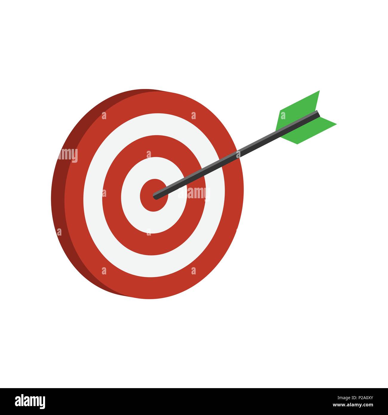Arrow hitting target symbol. Flat Isometric Icon or Logo. 3D Style ...
