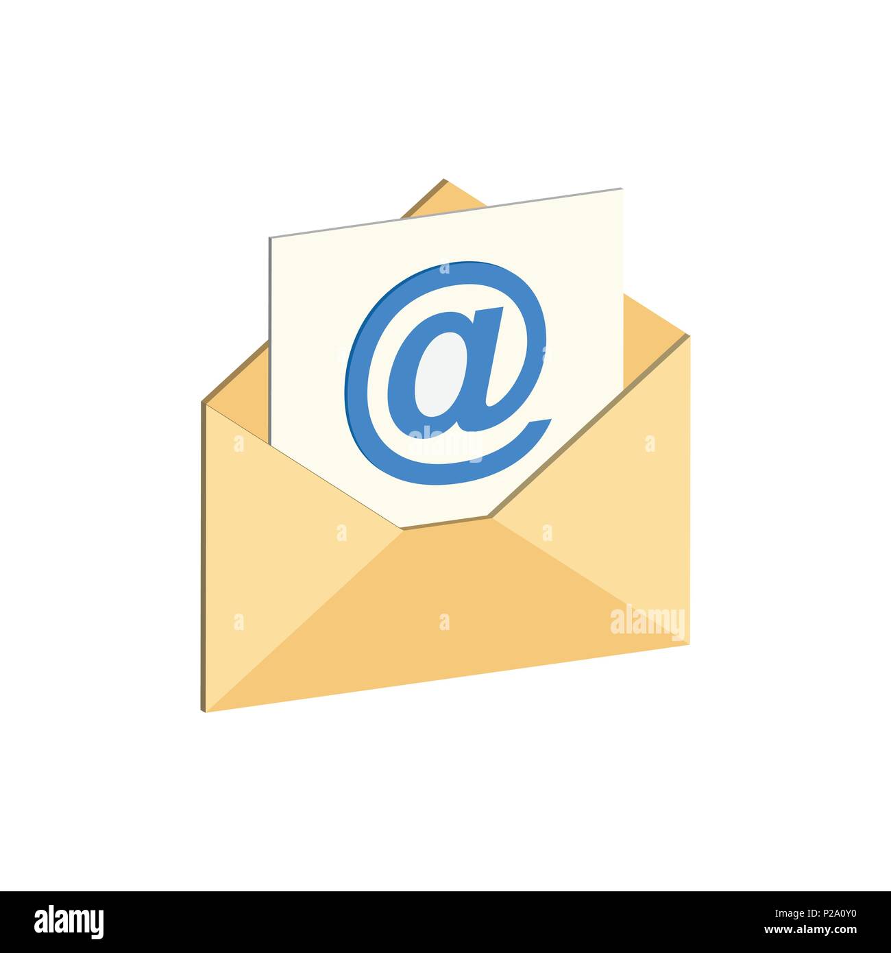 E-mail symbol. Flat Isometric Icon or Logo. 3D Style Pictogram for Web ...