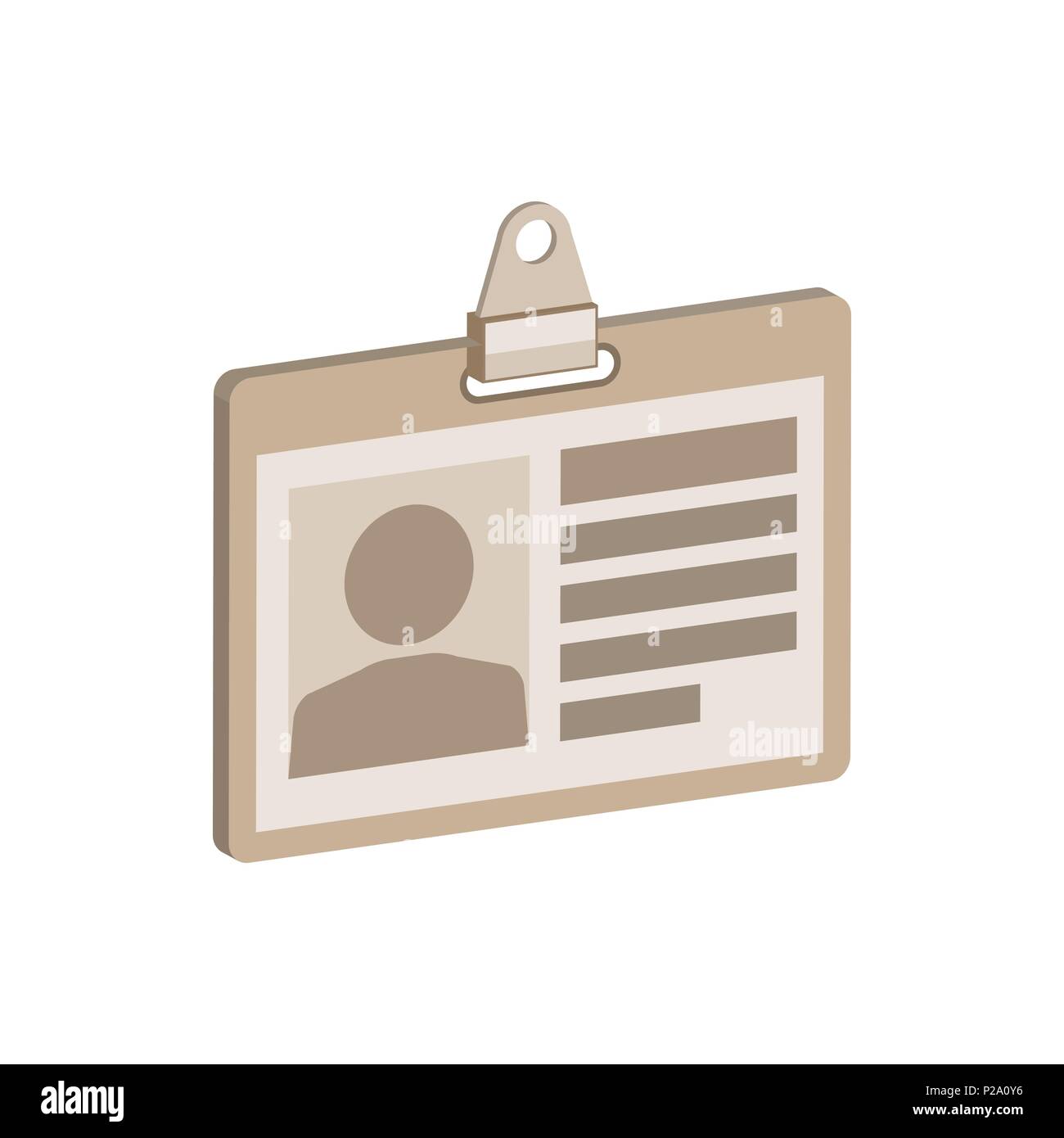 ID Card symbol. Flat Isometric Icon or Logo. 3D Style Pictogram for Web ...