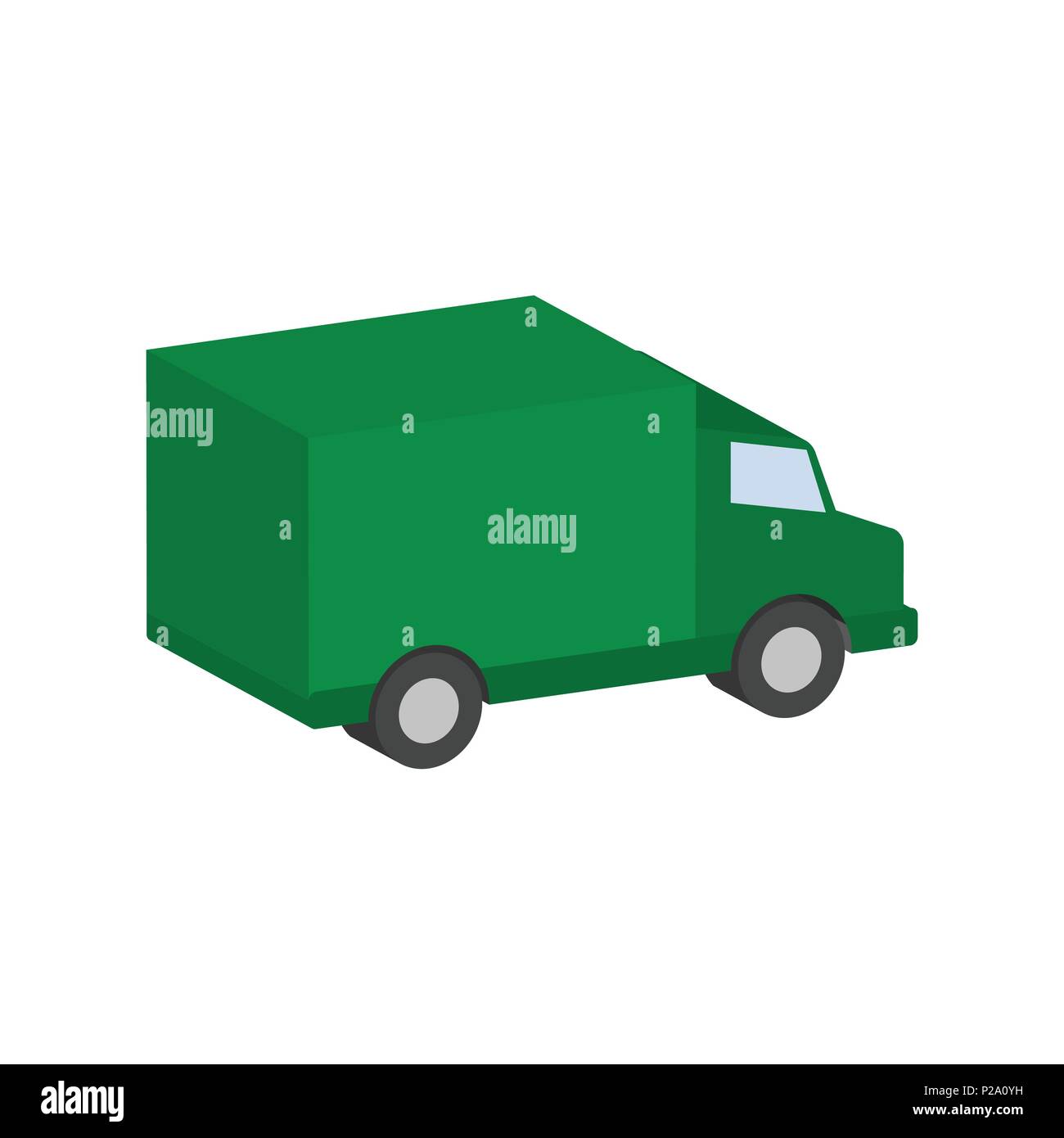 Delivery van, commercial vehicle symbol. Flat Isometric Icon or Logo ...