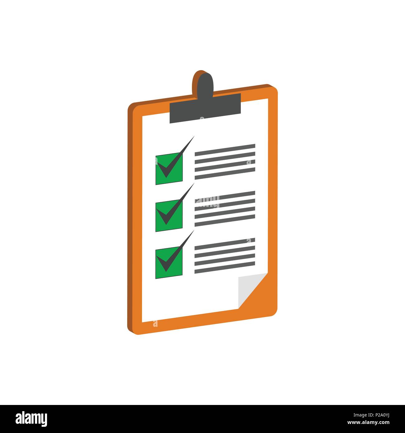 Clipboard with checklist symbol. Flat Isometric Icon or Logo. 3D Style ...