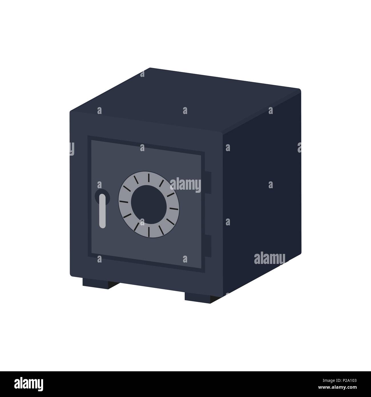 Metal bank safe symbol. Flat Isometric Icon or Logo. 3D Style Pictogram ...