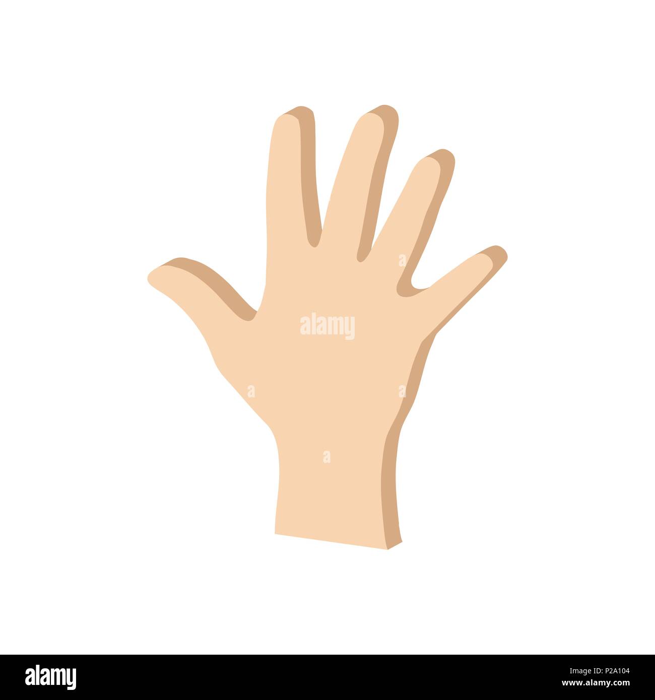 Hand palm symbol. Flat Isometric Icon or Logo. 3D Style Pictogram for ...