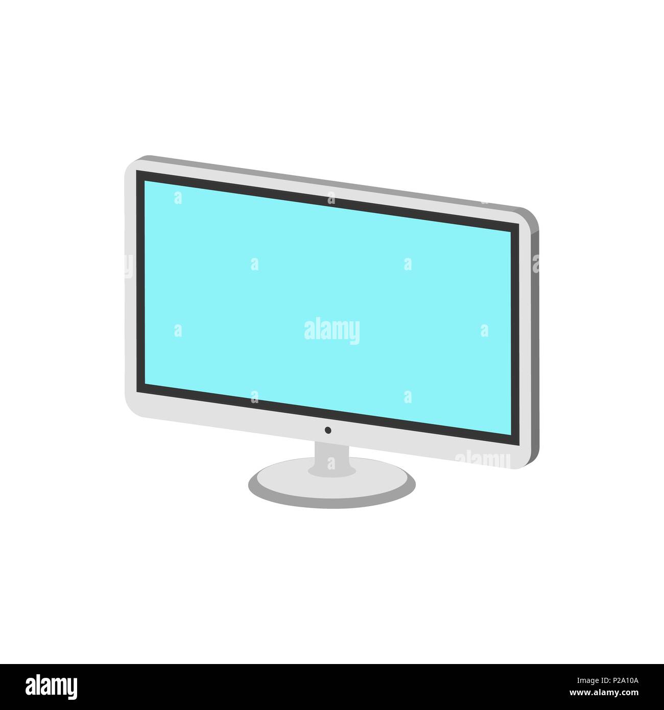 Computer monitor, display symbol. Flat Isometric Icon or Logo. 3D Style ...