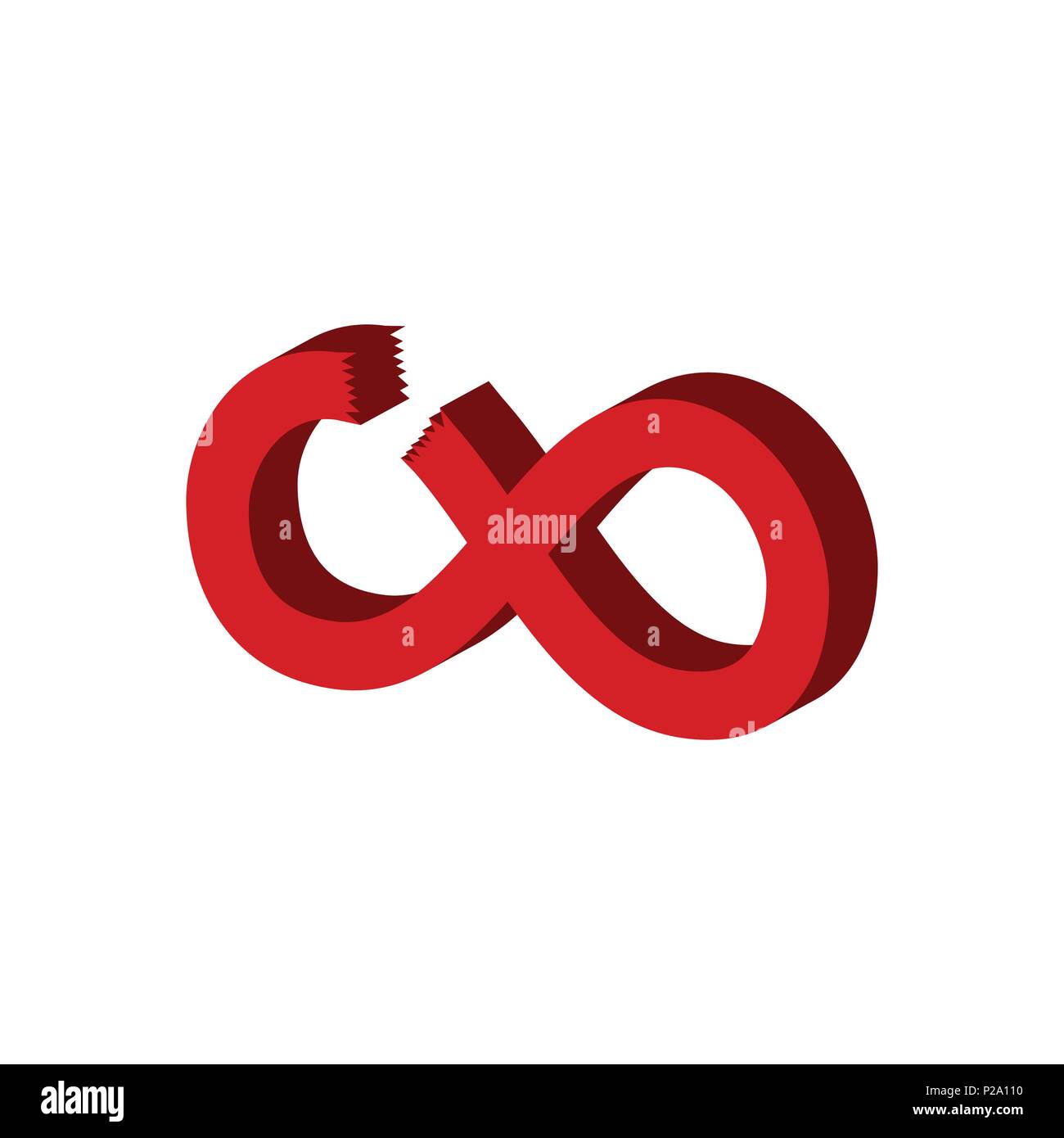 Cut Infinity symbol. Flat Isometric Icon or Logo. 3D Style Pictogram ...