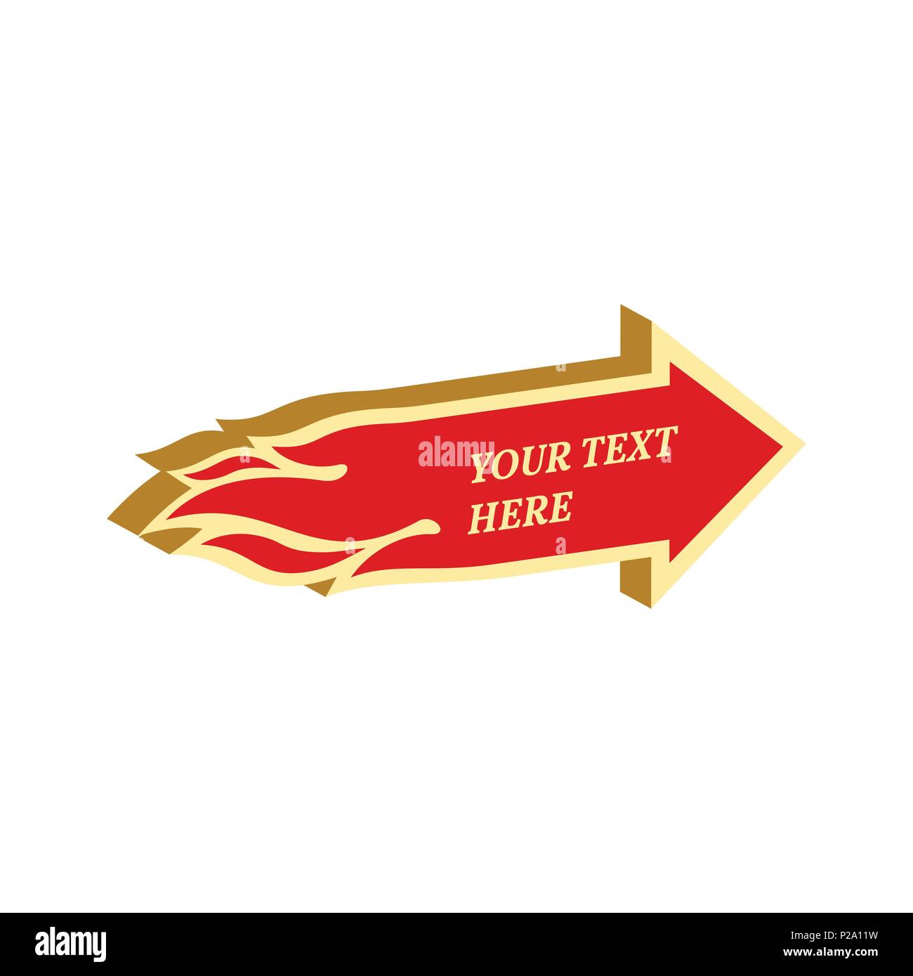 Flaming arrow symbol. Flat Isometric Icon or Logo. 3D Style Pictogram ...