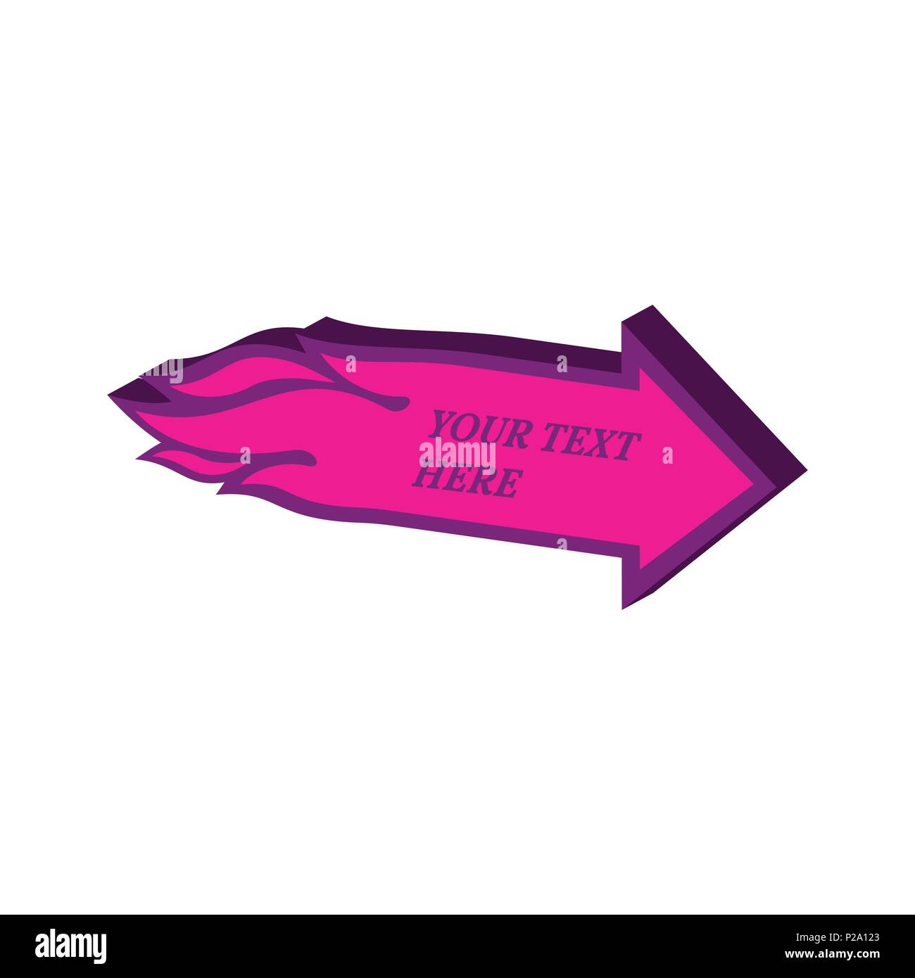Flaming arrow symbol. Flat Isometric Icon or Logo. 3D Style Pictogram ...