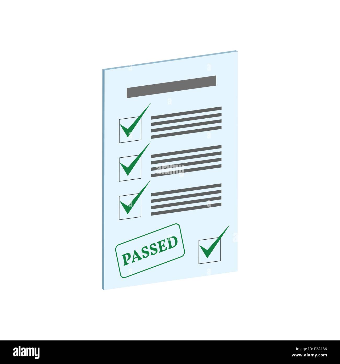 Exam Pass symbol. Flat Isometric Icon or Logo. 3D Style Pictogram for ...