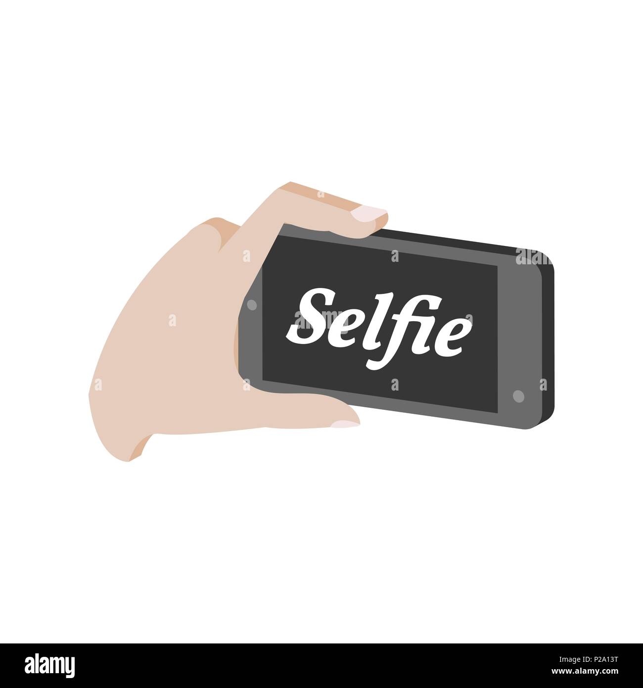 Taking selfie photo on smartphone symbol. Flat Isometric Icon or Logo ...