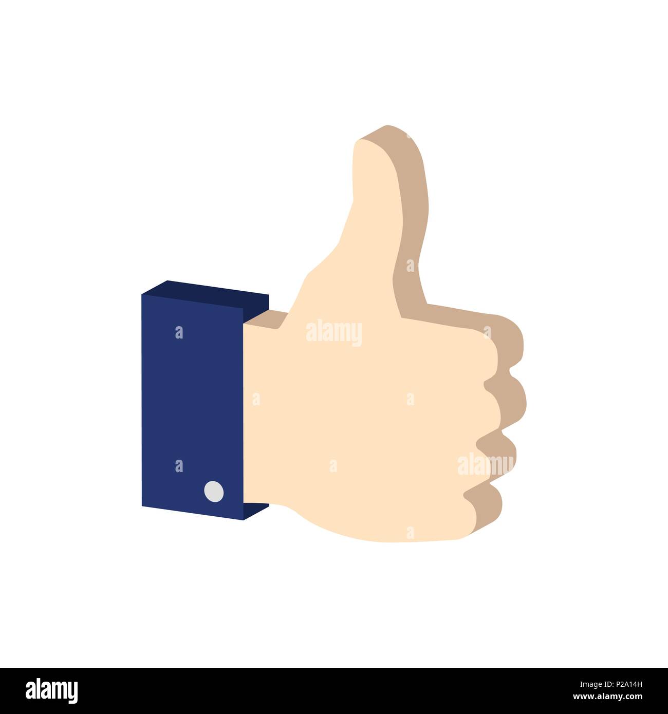 Thumb up symbol. Flat Isometric Icon or Logo. 3D Style Pictogram for Web Design, UI, Mobile App ...