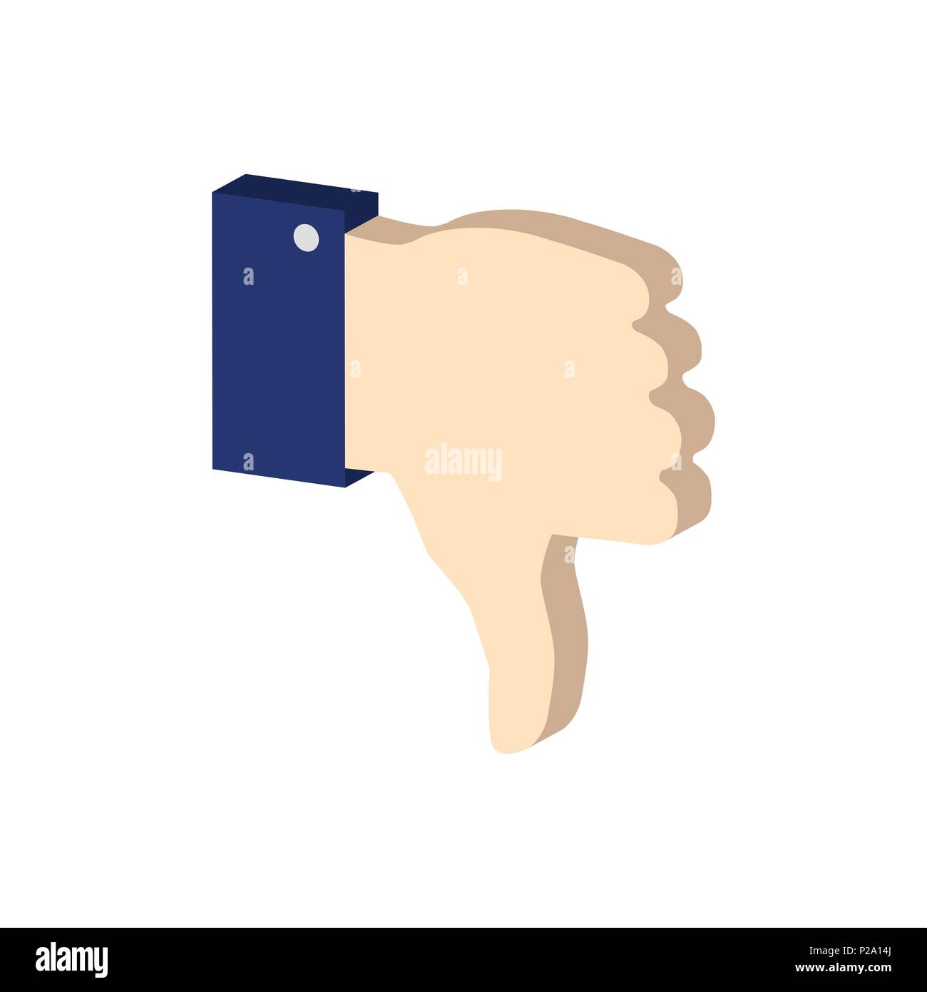 Thumb down symbol. Flat Isometric Icon or Logo. 3D Style Pictogram for Web Design, UI, Mobile ...