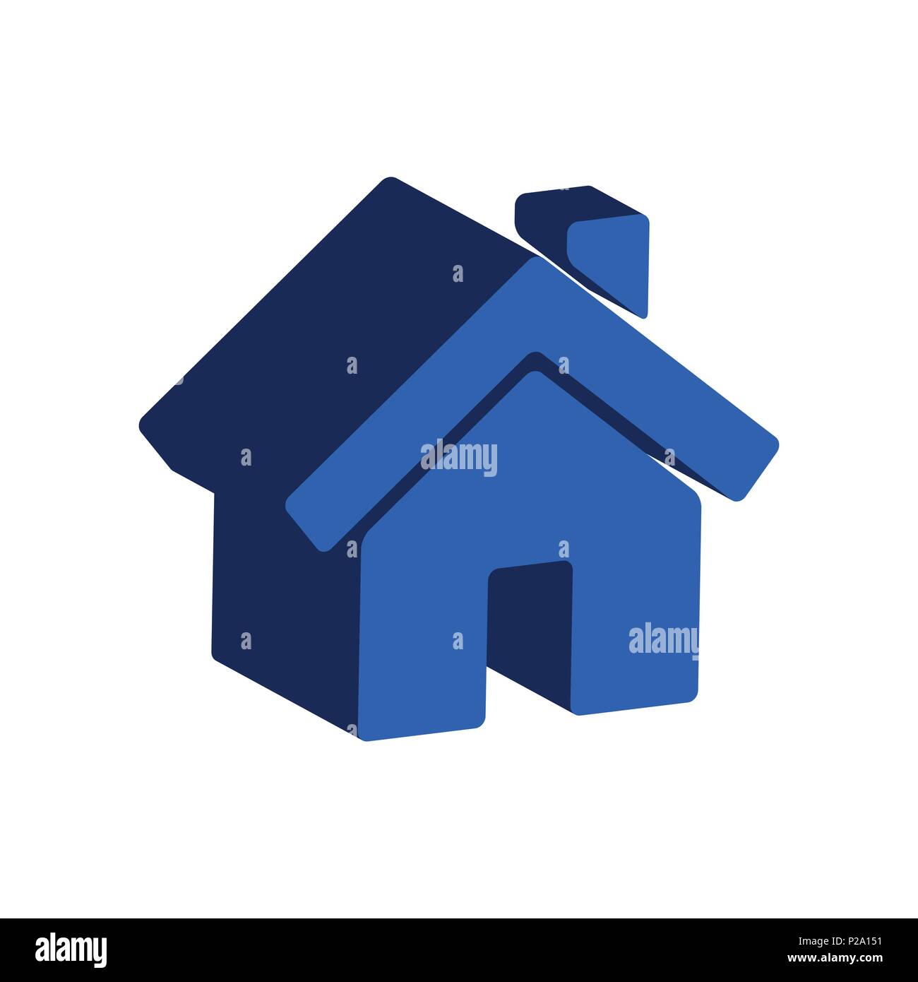 Home symbol. Flat Isometric Icon or Logo. 3D Style Pictogram for Web Design, UI, Mobile App ...