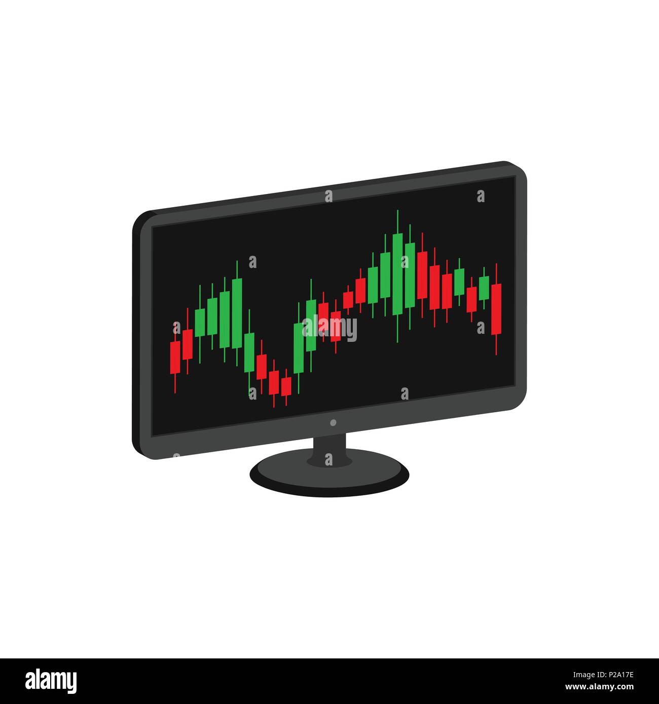 Display with Candlestick Trading Chart, Stock Market symbol. Flat ...