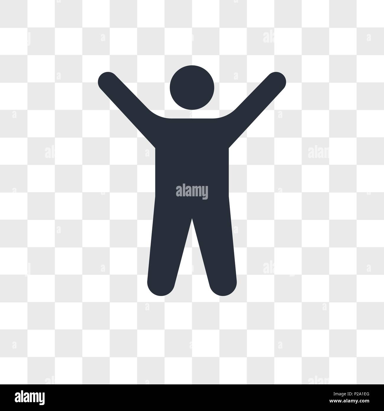 Arms up vector icon isolated on transparent background, Arms up logo ...