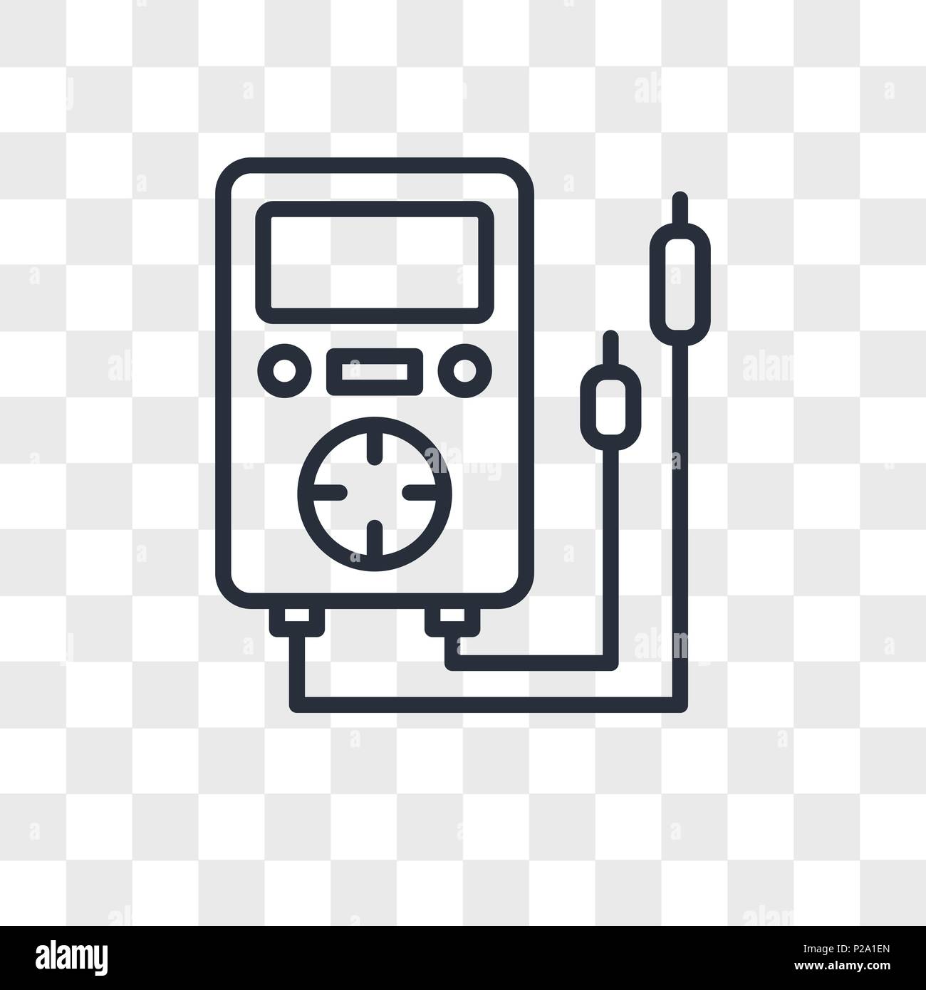 Voltmeter vector icon isolated on transparent background, Voltmeter ...