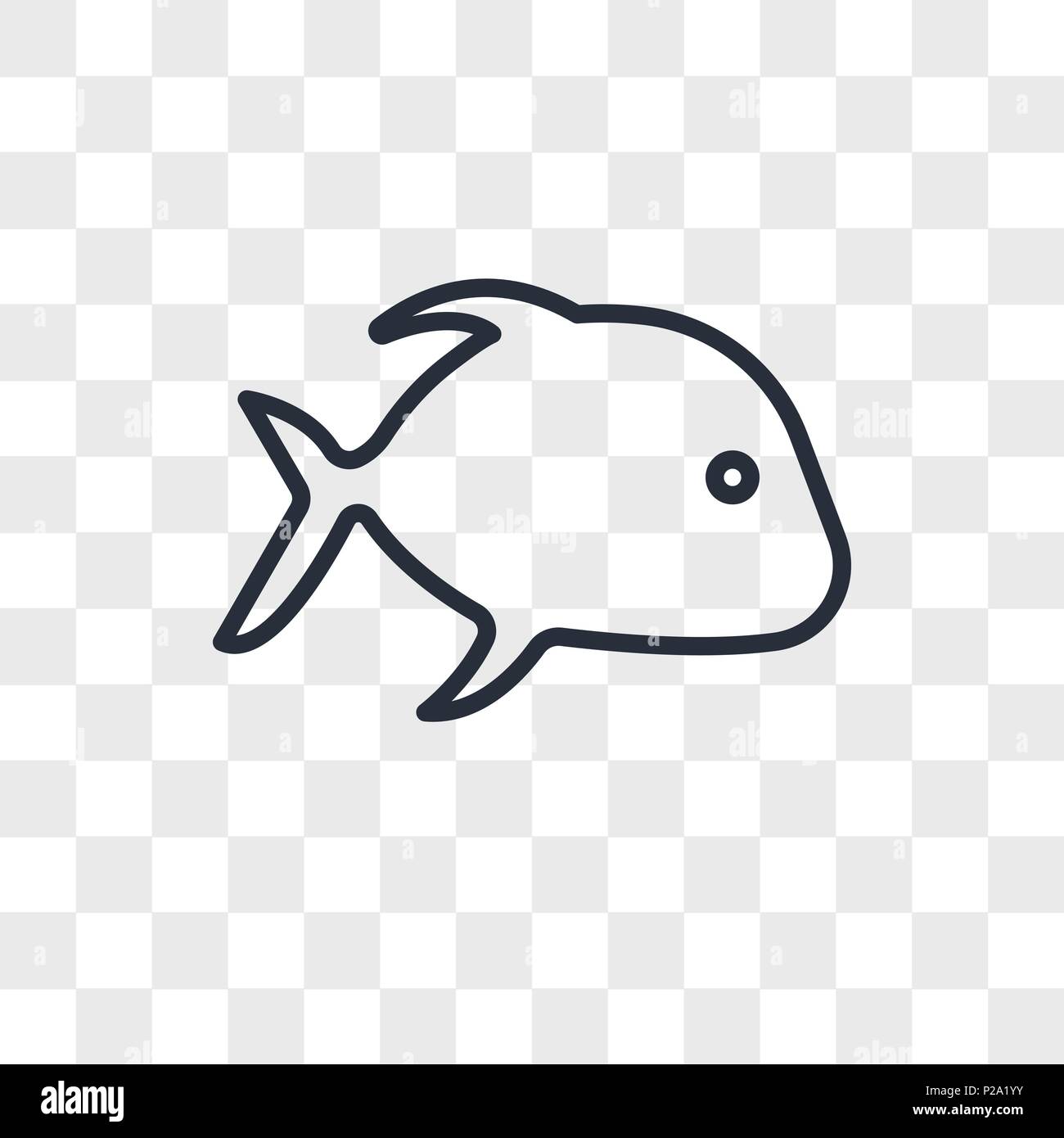 fish vector icon isolated on transparent background, fish logo concept ...