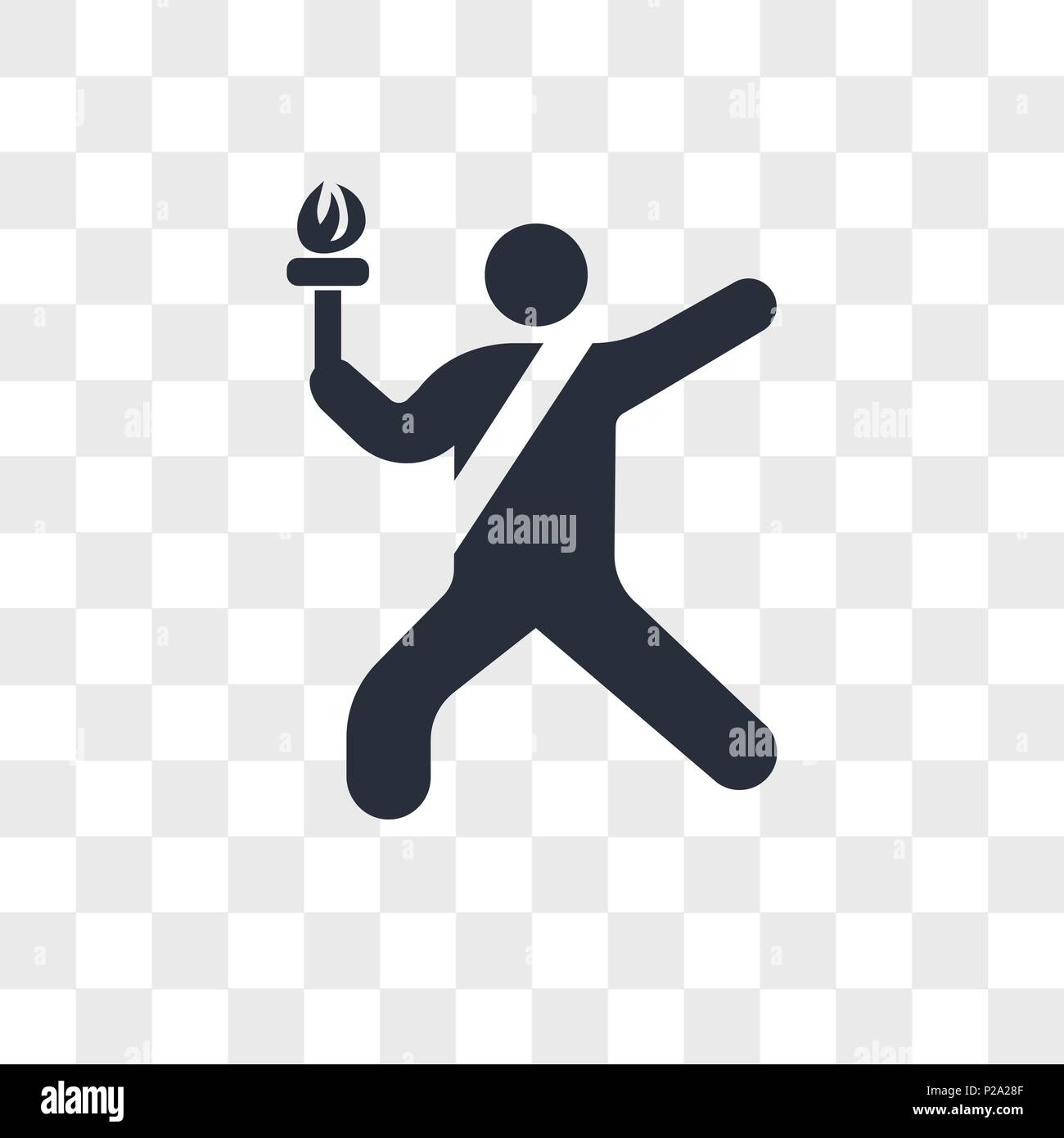 Sport torch runner vector icon isolated on transparent background ...