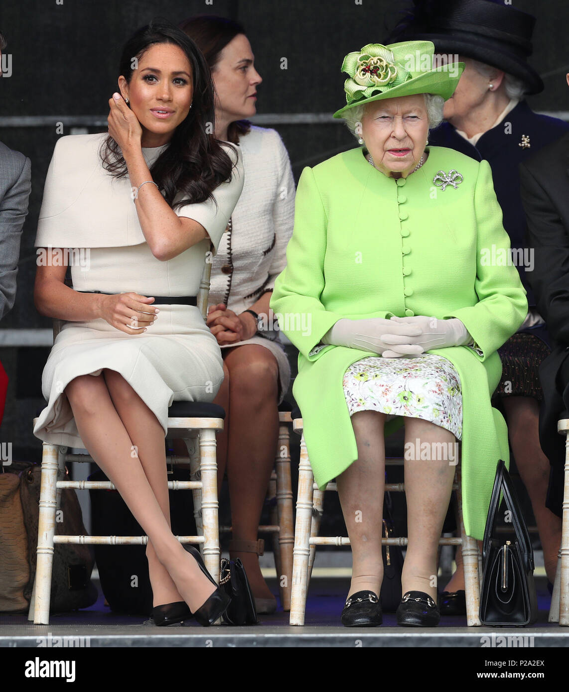 Queen Elizabeth II and the Duchess of Sussex at the opening of the new ...