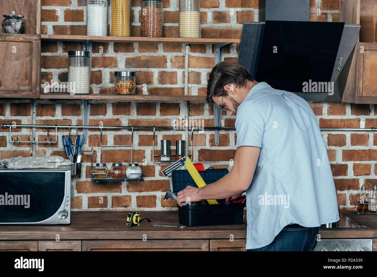 Working man toolbox hi-res stock photography and images - Alamy