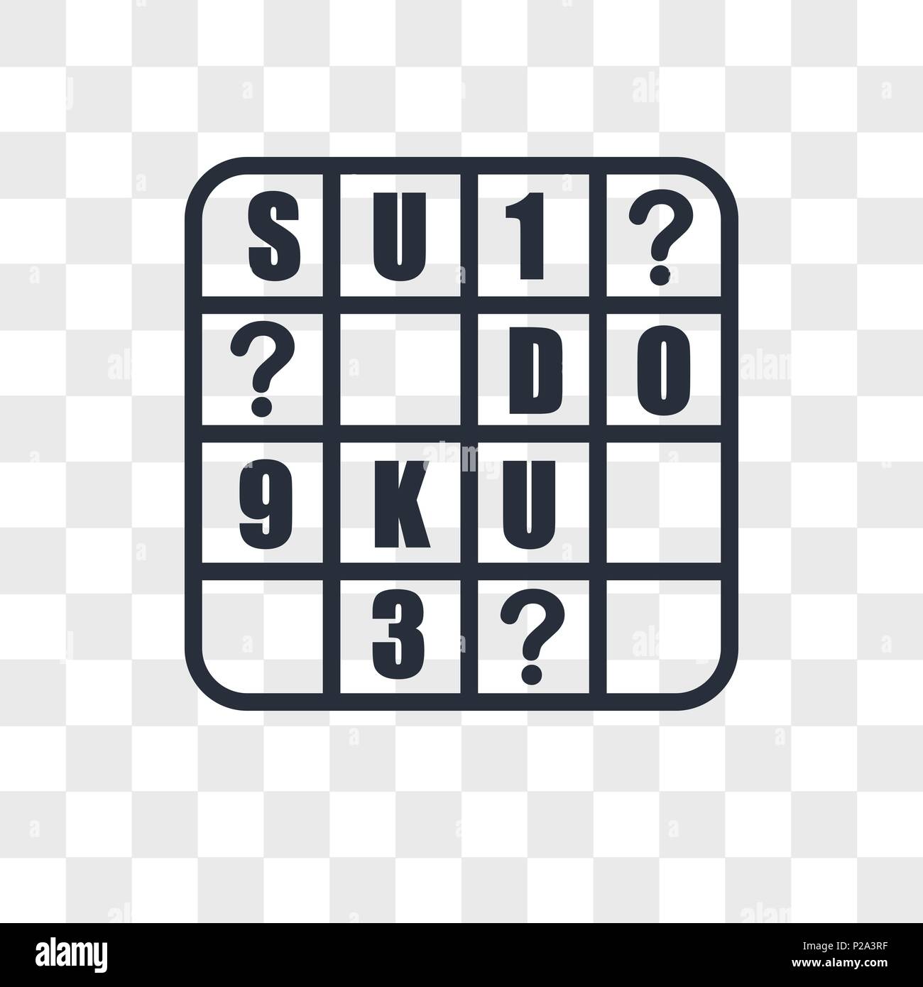 sudoku vector icon isolated on transparent background, sudoku logo ...