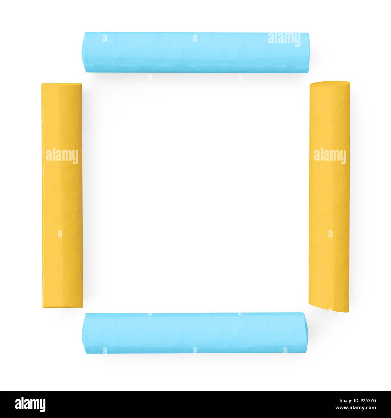 Colored sidewalk or blackboard chalks assembled like font set symbol of ...