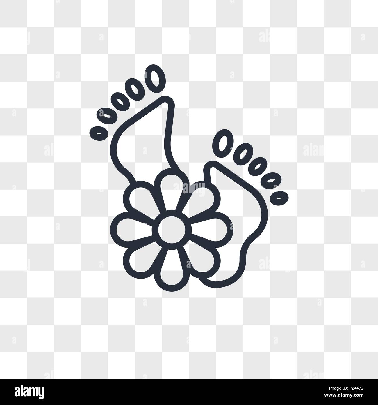 feet with flowers vector icon isolated on transparent background, feet ...