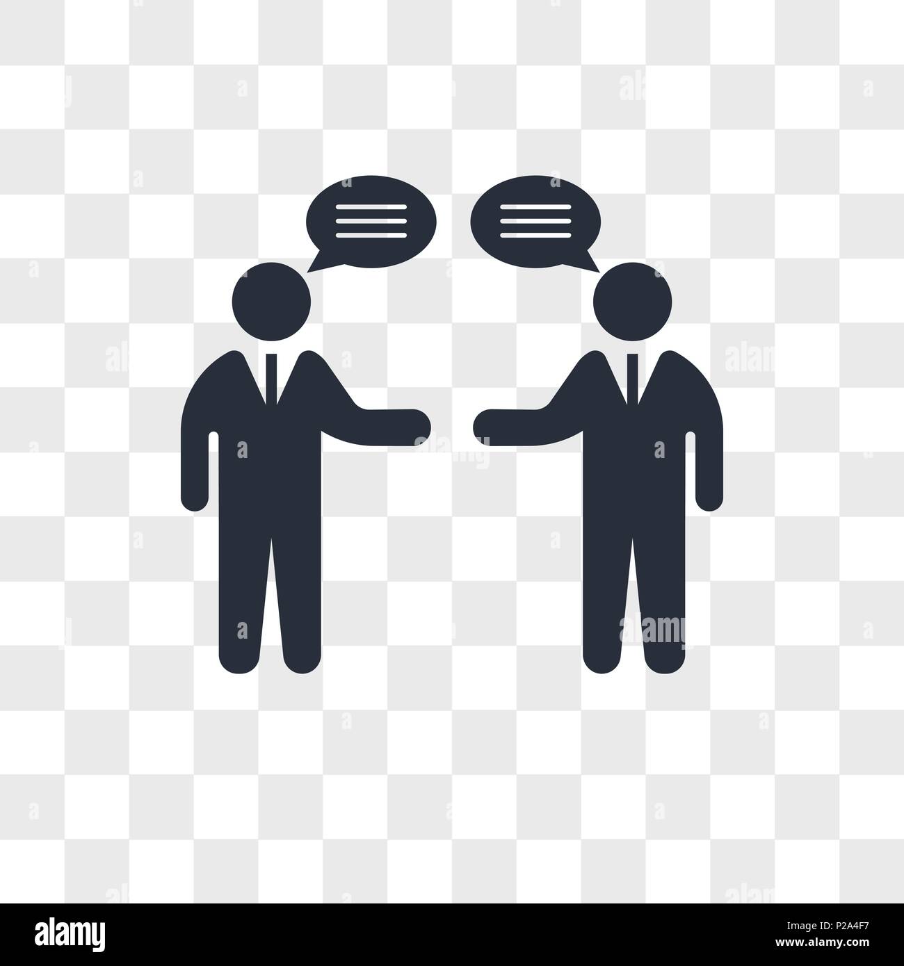 Businessmen talking vector icon isolated on transparent background ...