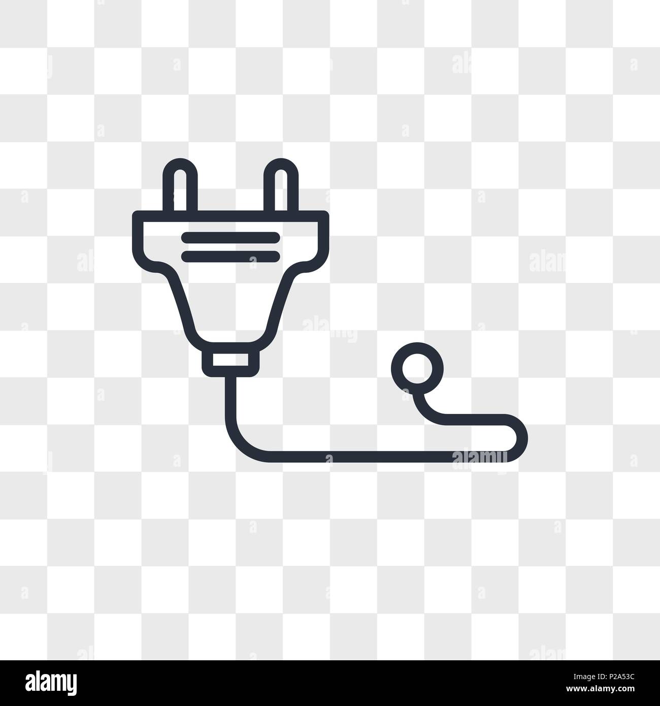 Plug vector icon isolated on transparent background, Plug logo concept ...