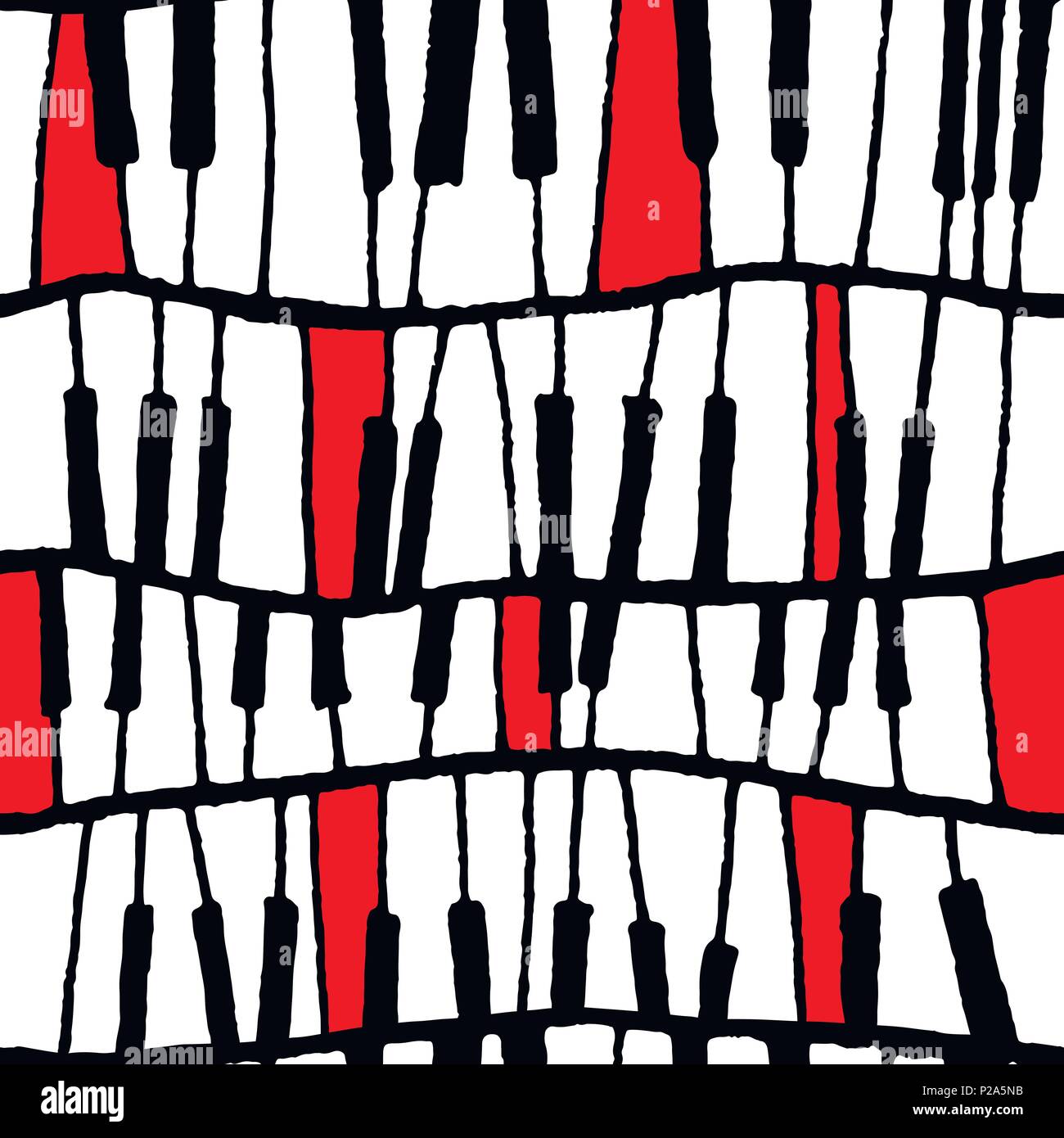 Seamless vector piano pattern in black and white and red Stock Vector ...