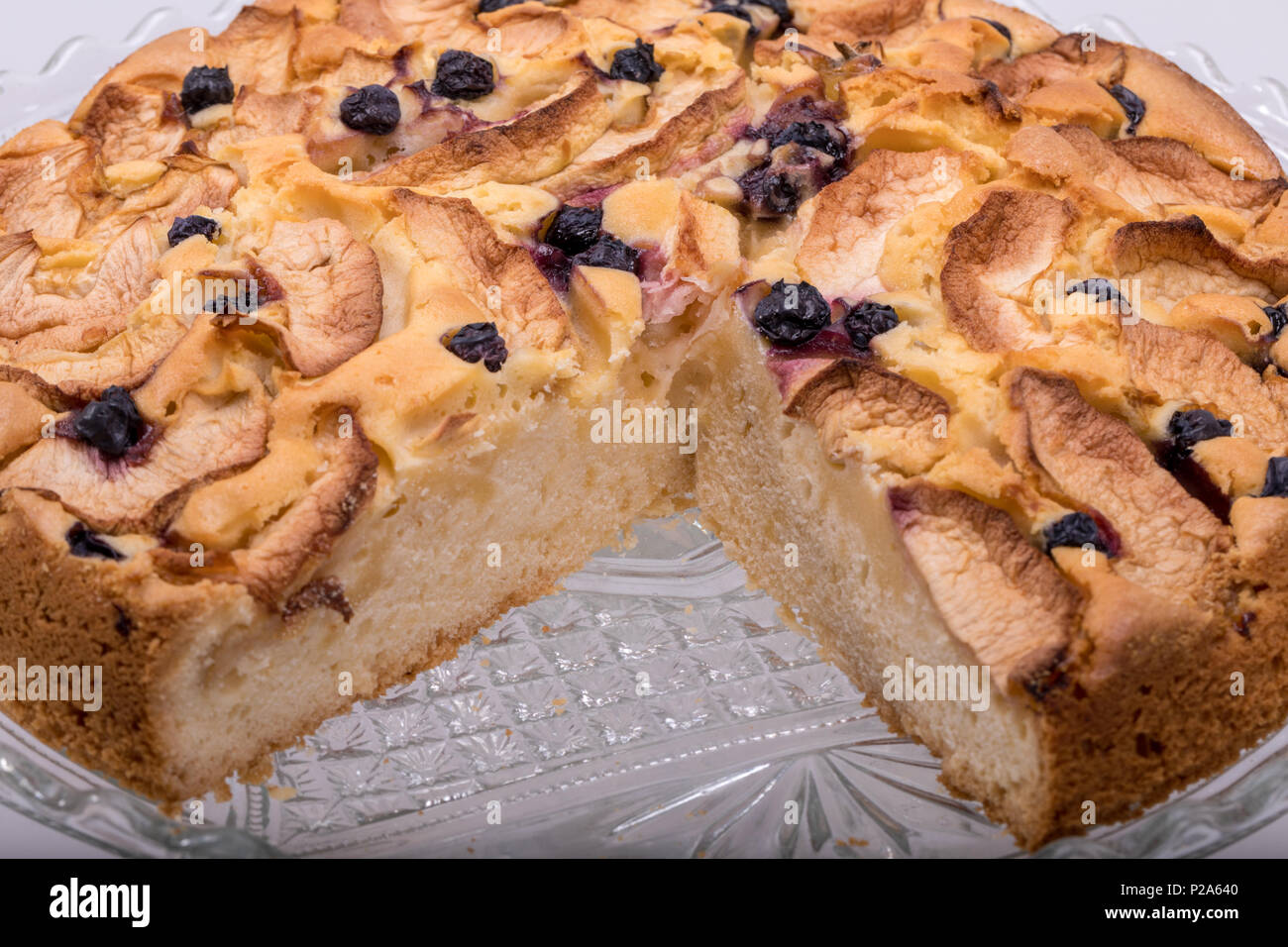 Freshly baked sweet cake with fruit Stock Photo - Alamy
