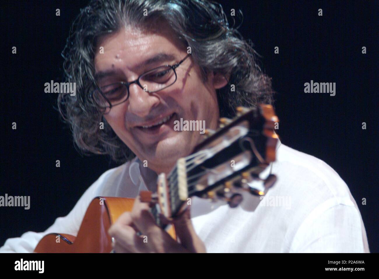 The flamenco guitarist Moraíto Chico (Manuel Moreno Junquera) during a ...