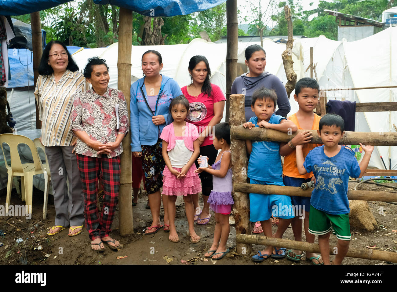 Christian IDP refugees in a tent camp on the outskirts of the ruined ...