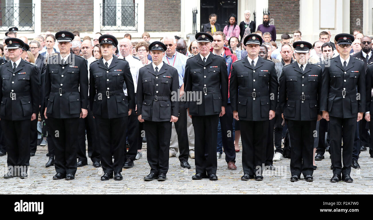 Members of the London Fire Brigade (LFB) mark the one year anniversary ... Members of the London Fire Brigade (LFB) mark the one year anniversary ...