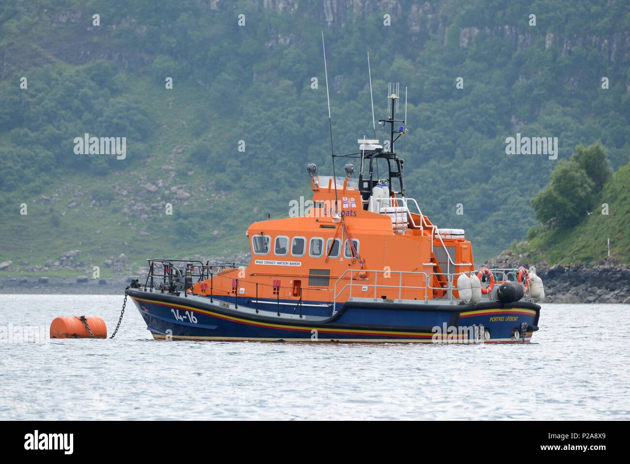 The Portree, Trent class lifeboat, RNLB Stanley Watson Barker, moored ...