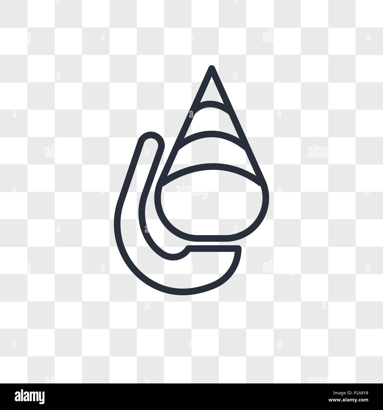 Conch shell vector icon isolated on transparent background, Conch shell ...