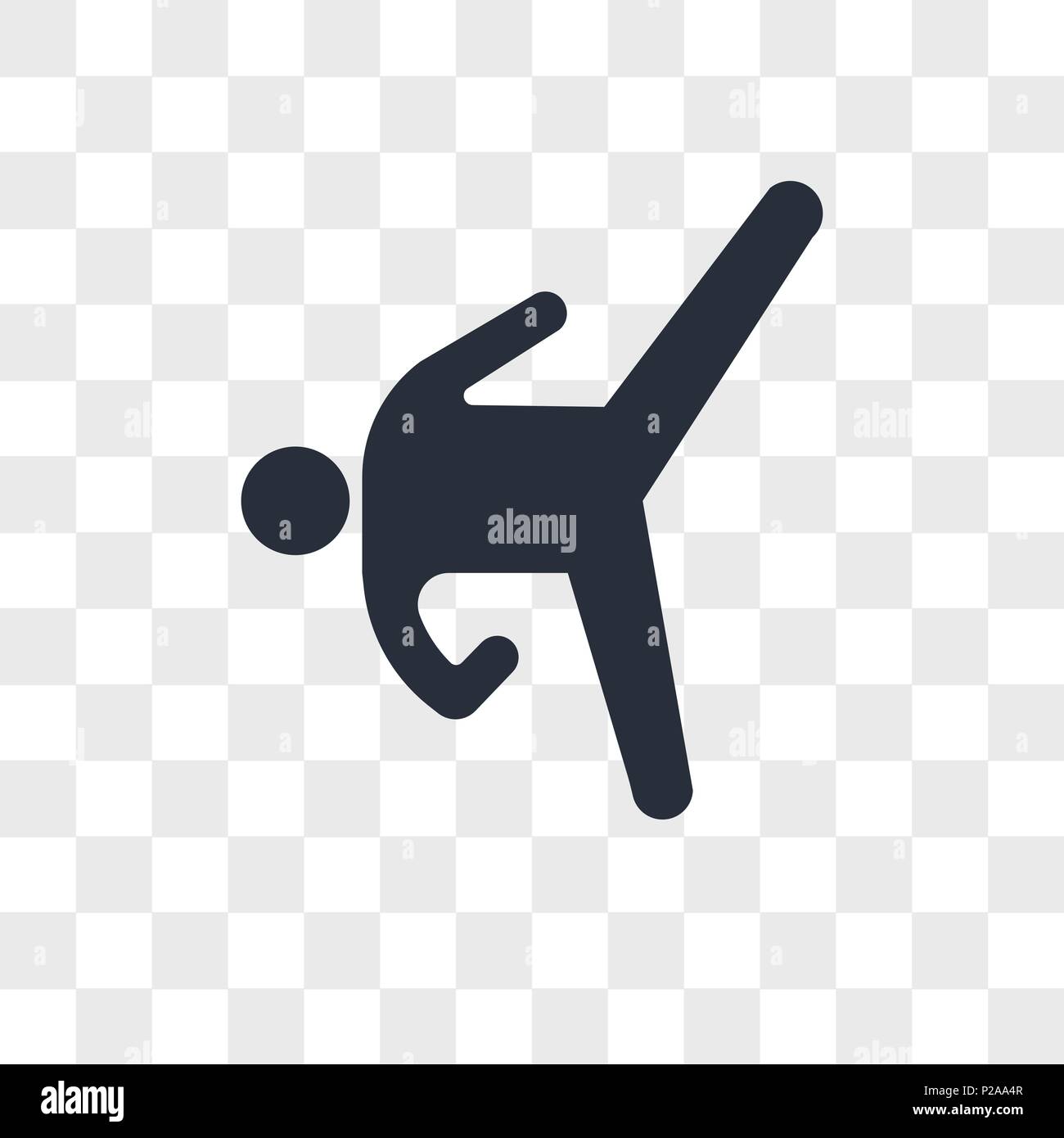 Karate High Kick vector icon isolated on transparent background, Karate ...