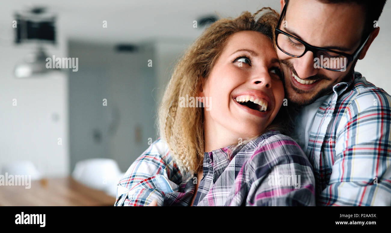 Sentimental couple in love bonding Stock Photo - Alamy