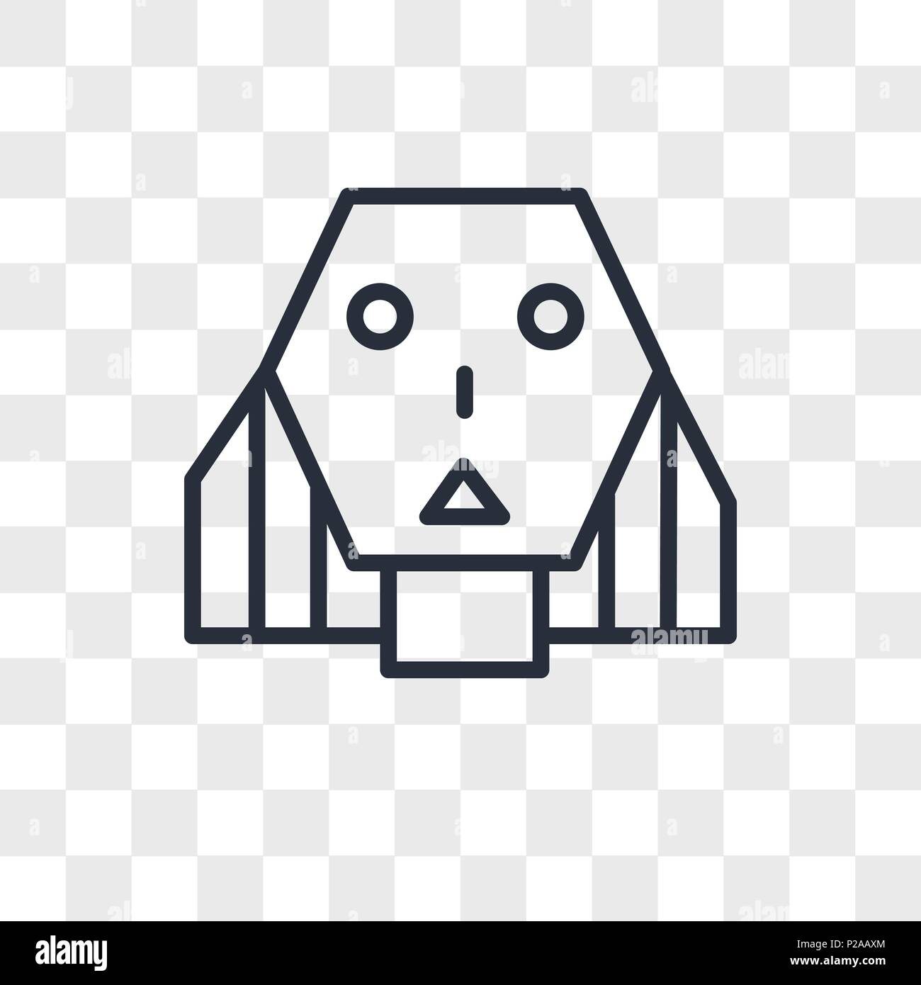 female robot vector icon isolated on transparent background, female ...