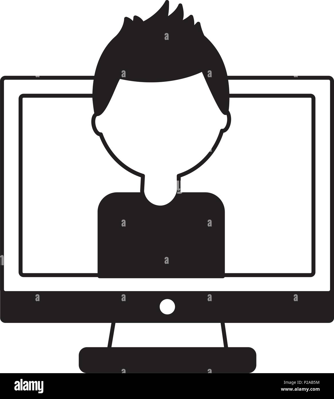 Pc monitor head Stock Vector Images - Alamy