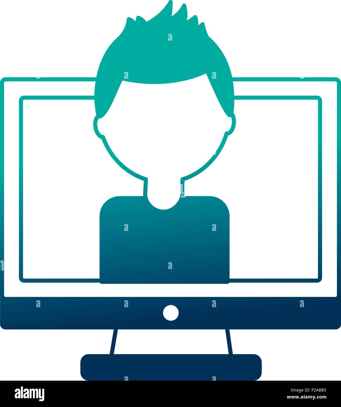Pc monitor head Stock Vector Images - Alamy