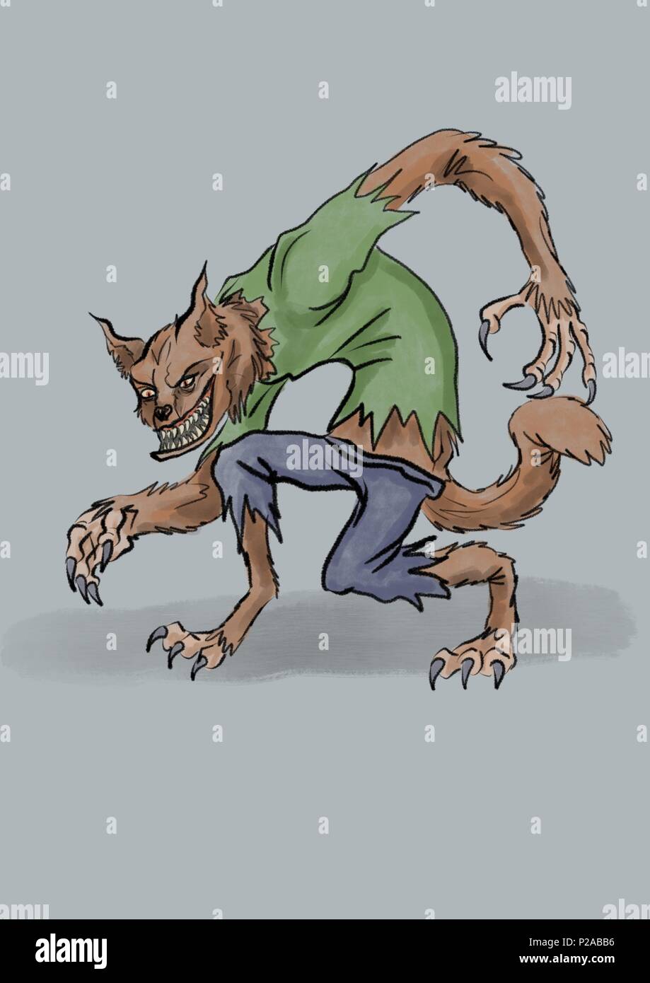 Werewolf illustrated hi-res stock photography and images - Alamy