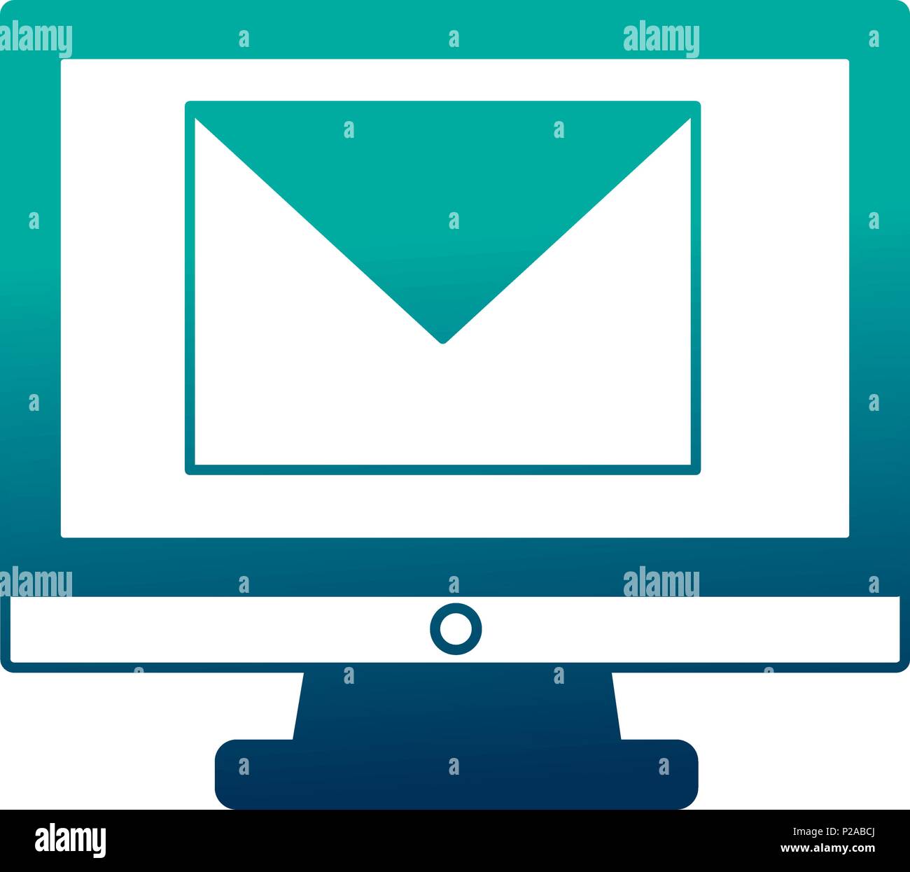 monitor computer with envelope isolated icon vector illustration design ...