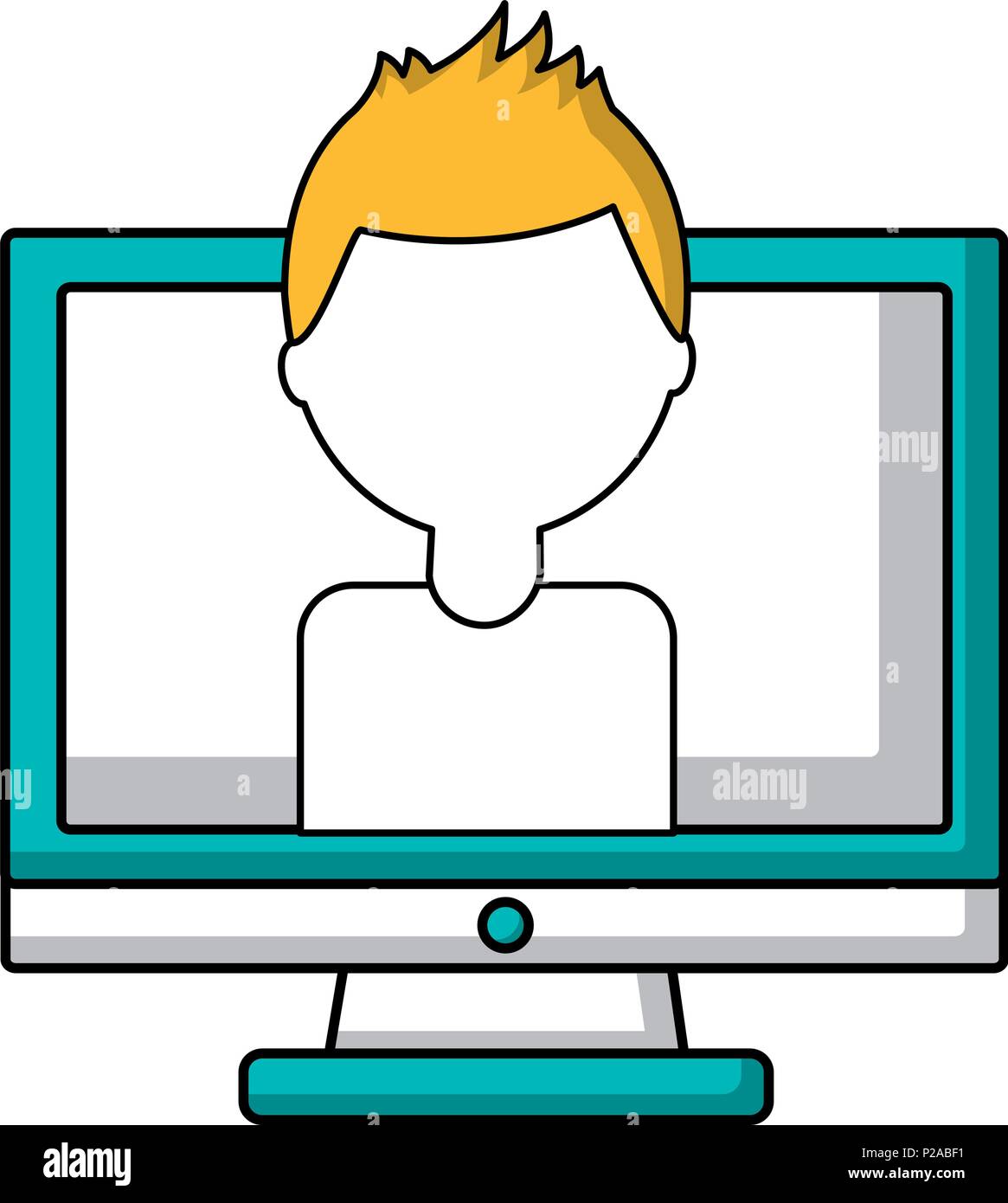 Pc monitor head Stock Vector Images - Alamy
